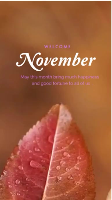 Orange Floral Brown And Cream Simple Welcome November Design Instagram ...