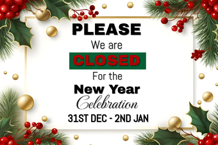 Orange Floral Business Closure Notice Poster Template | PosterMyWall
