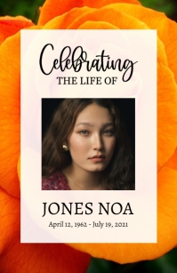 Floral funeral program card Template | PosterMyWall