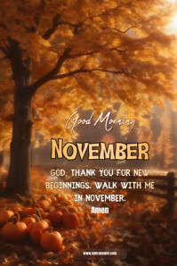 Good morning hello November Template | PosterMyWall