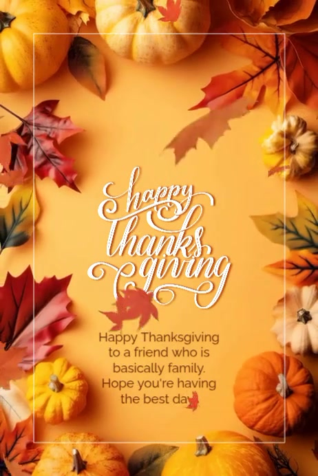 Orange Floral Happy Thanksgiving Poster Template | PosterMyWall