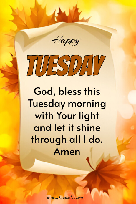 Copy of Orange Floral Happy Tuesday Poster | PosterMyWall