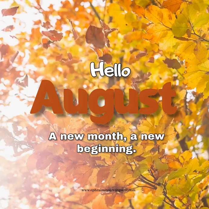Modèle Orange Floral Hello August Logo | PosterMyWall