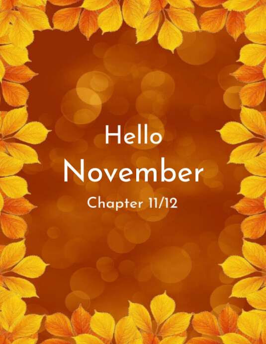 Orange Floral Hello November Flyer (us Letter) Template | PosterMyWall