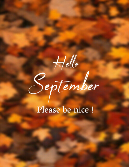 Orange Floral Hello September Flyer (us Lett Template | PosterMyWall