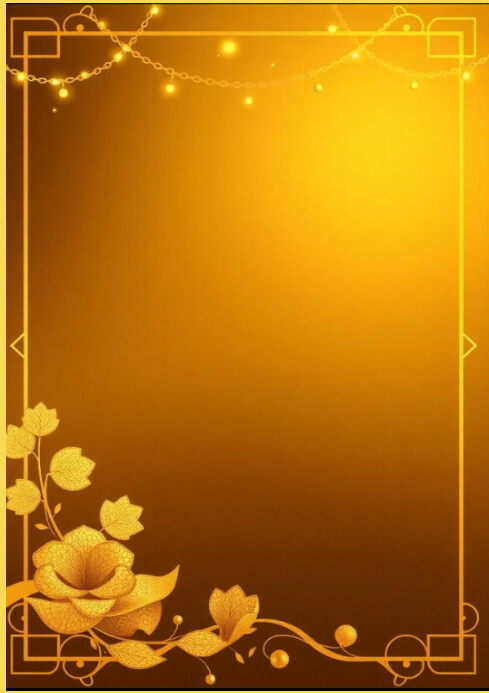 Orange Floral Invitation Card A4 Template | PosterMyWall