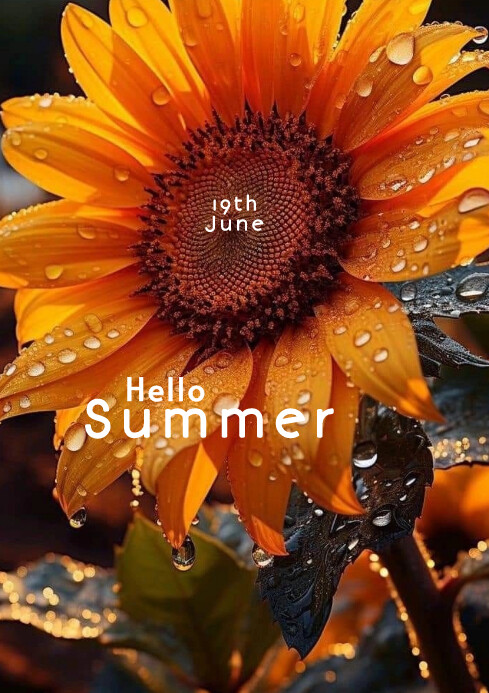 Plantilla de Orange Floral Summer Solstice A4 | PosterMyWall
