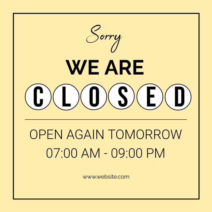 Orange Floral We're Closed Temporarily Templa Template | PosterMyWall