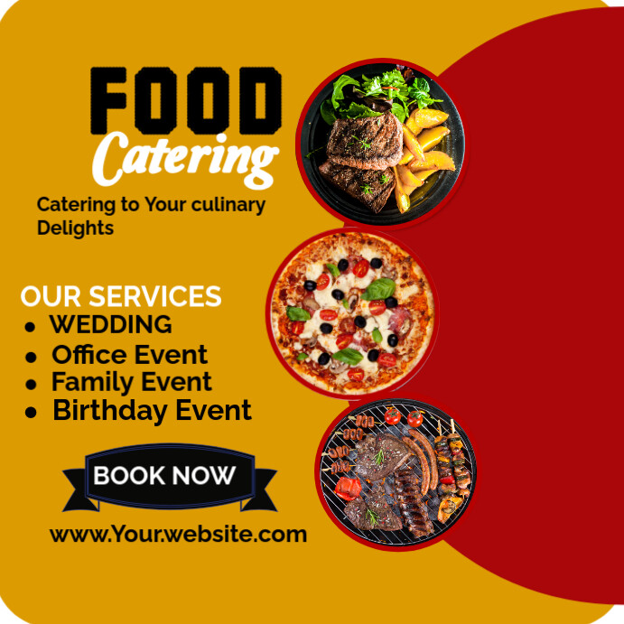 Orange Food Catering Instagram Post Template | PosterMyWall