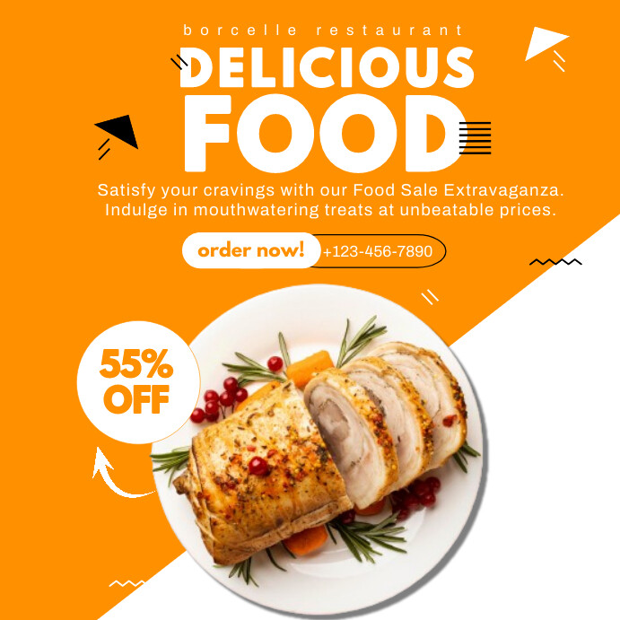 Modèle Orange Food Menus Instagram Post | PosterMyWall