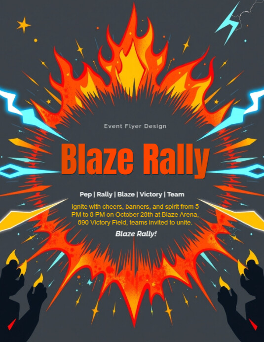 Plantilla de Orange Freestyle Gradient Flyer Design for Pep Rally ...