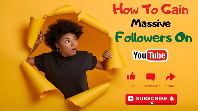 Modèle Orange Gain Massive Followers Youtube Thumbn | PosterMyWall
