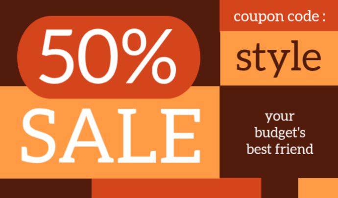 Orange Geometric Coupon Code Tag Template | PosterMyWall