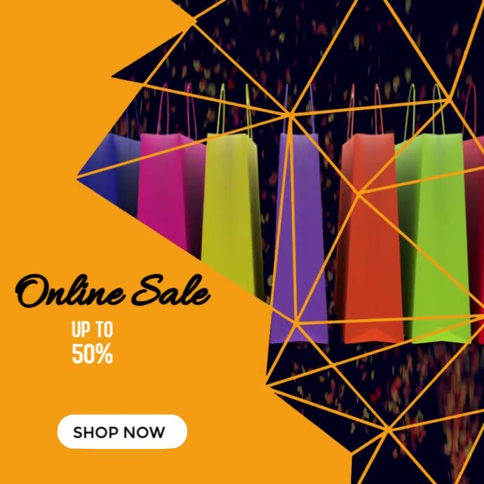 Orange Geometric E-commerce Sale Promotion Square (1:1) Template ...