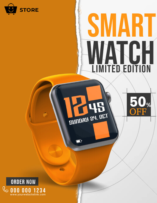 Orange Geometric Gadget Store Termplate Flyer Template | PosterMyWall