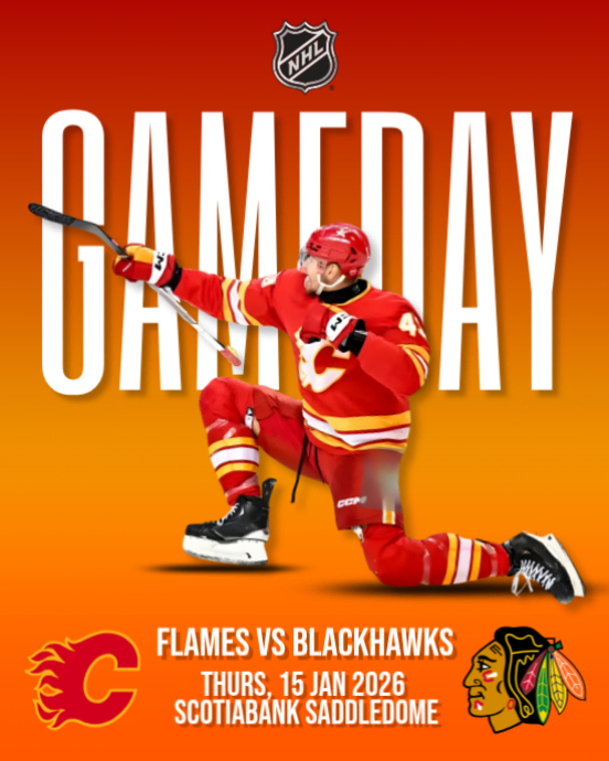 Orange Gradien Nhl Gameday: Flames Vs Blackhawks Instagram Portrait ...