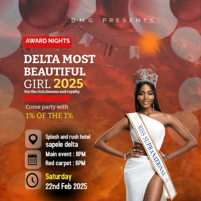 Orange Gradient Animated Luxury Beauty Pageant Instagram Video Post ...