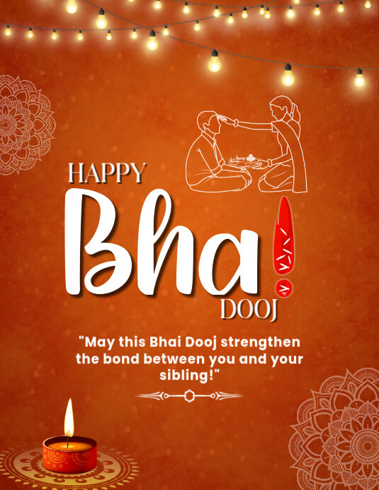 Copy of Orange Gradient Bhai Dooj Flyer (us Letter) | PosterMyWall