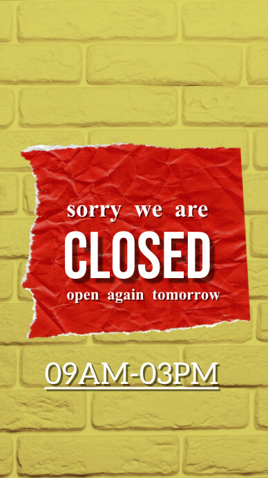 Orange Gradient Closed Notice Template Flyers | PosterMyWall