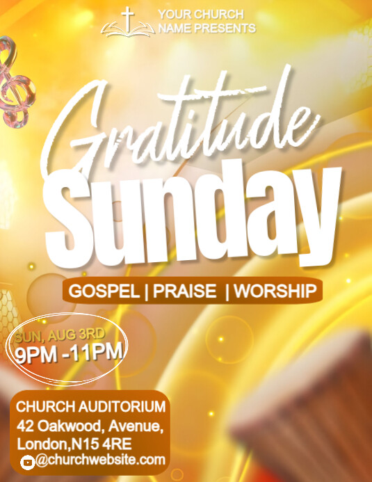 Copy of Orange Gradient Gospel Praise Night Flyer Flyer (us Letter ...