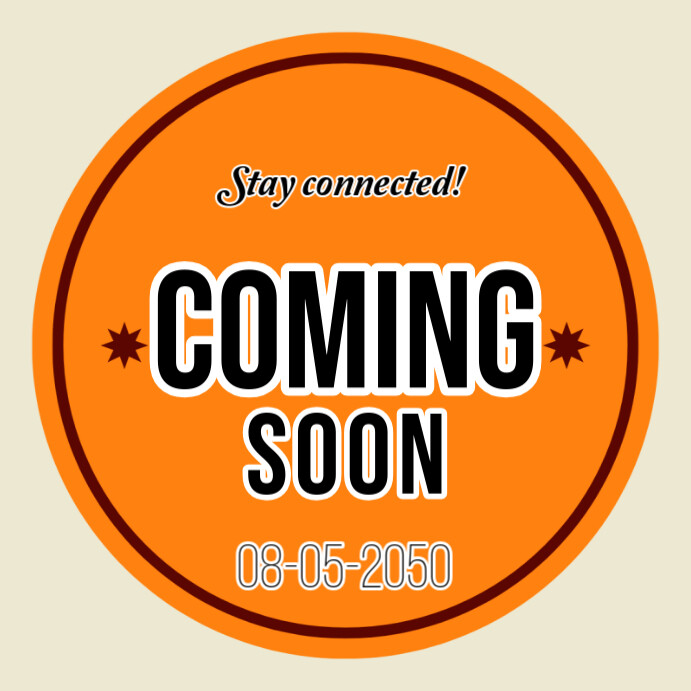 Modèle Orange Gradient Stay Connected Coming Soon Celebration Template ...