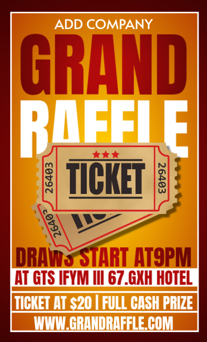 Orange Grand Raffle Us Legal Template | PosterMyWall
