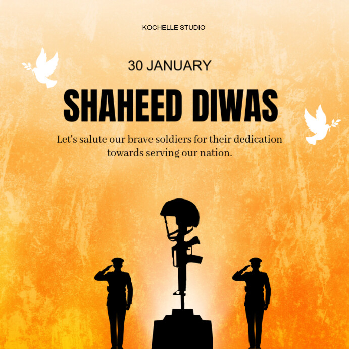 Copy of Orange Grunge Shaheed Diwas Instagram Post | PosterMyWall