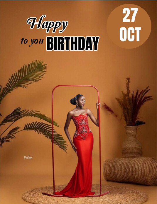 Orange Happy Birthday Flyer (us Letter) Template | PosterMyWall