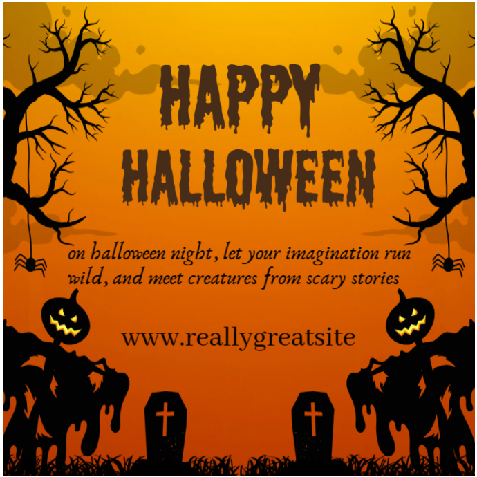 Orange Happy Halloween Posted Logo Template | PosterMyWall