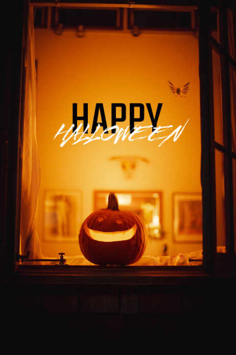 Orange Happy Halloween Poster Template | PosterMyWall