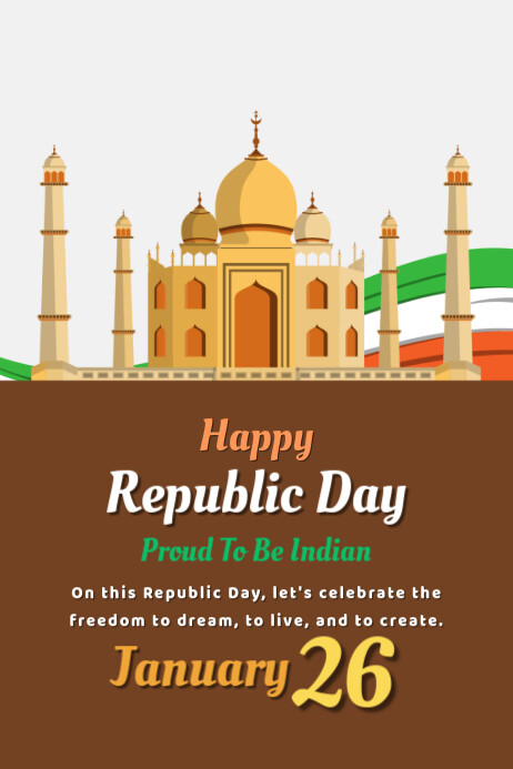 Orange Happy Indian Republic Day Templates And Online Greeting Cards ...