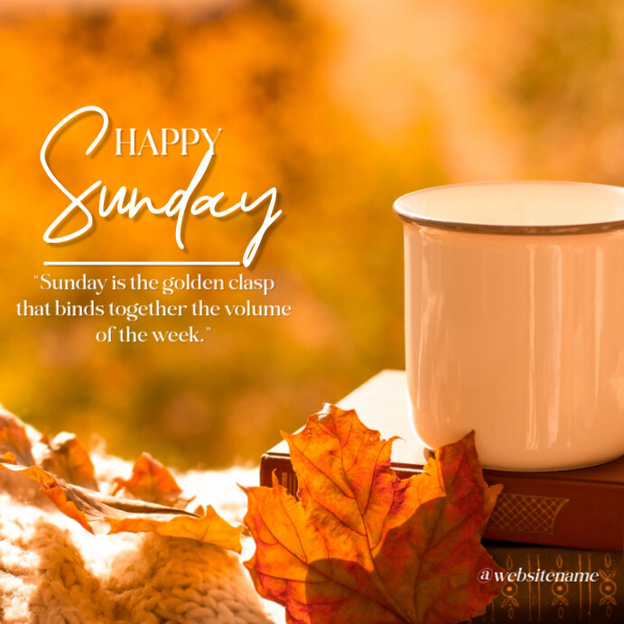 Orange Happy Sunday Instagram Post Templat | PosterMyWall