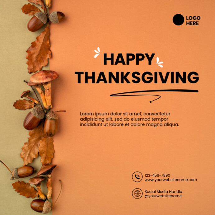 Copy of Orange Happy Thanksgiving Instagram Post | PosterMyWall