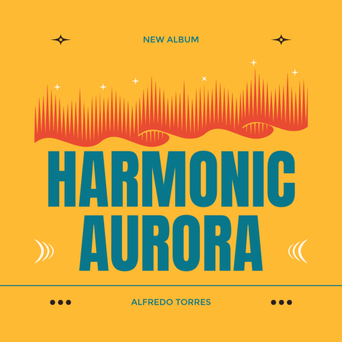 Orange Harmonic Aurora Album Cover Template | PosterMyWall