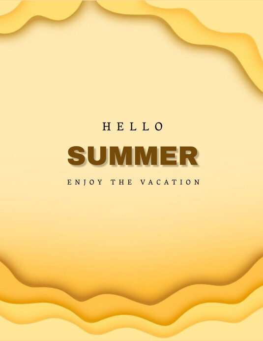 Orange Hello Summer Flyer (us Letter) Template | PosterMyWall
