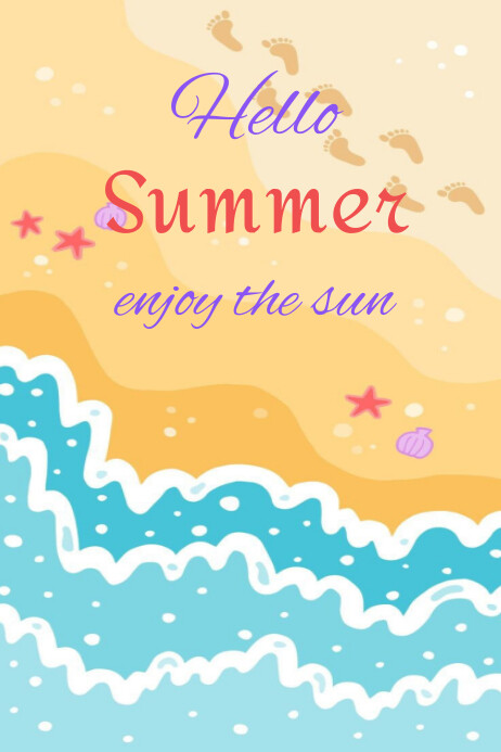 Orange Hello Summer Poster Template | PosterMyWall