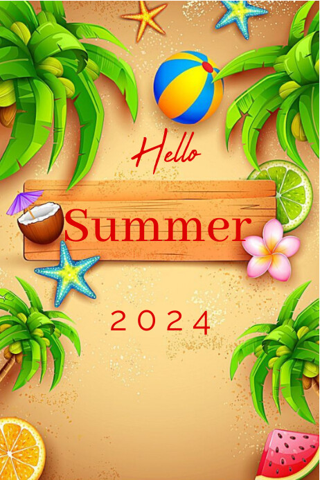Orange Hello Summer Poster Template | PosterMyWall