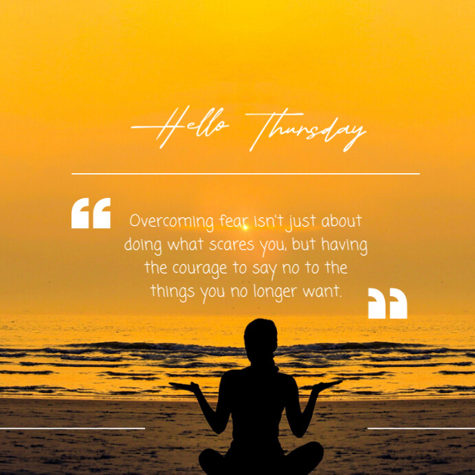 Orange Hello Thursday Instagram Post Template | PosterMyWall