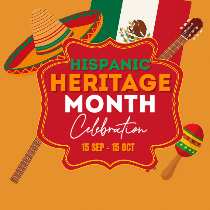 Plantilla de Orange Hispanic Heritage Month Instagram Post | PosterMyWall