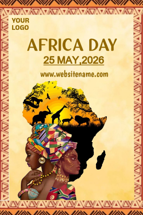 Plantilla de Orange Illustrative Africa Day Celebration Poster ...