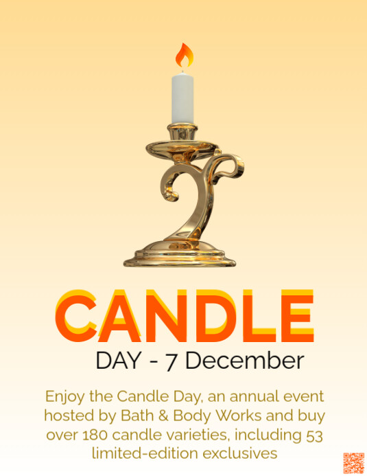 Orange Illustrative Candle Day Flyer (us Letter) Template | PosterMyWall