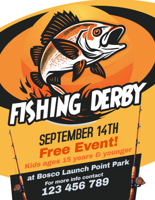Copy of Orange Illustrative Derby Fishing Flyer (us Letter) | PosterMyWall