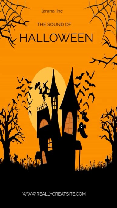 Orange Illustrative Happy Halloween Digital Display (9:16) Template ...
