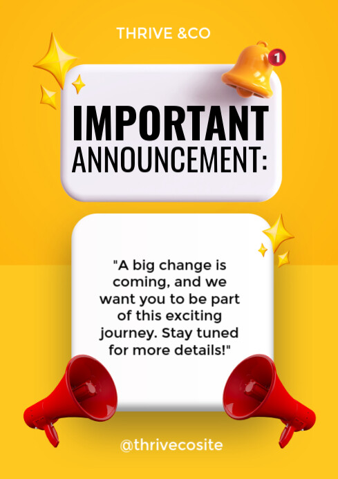 Copy of Orange Illustrative Important Announcement Flyer A4 | PosterMyWall