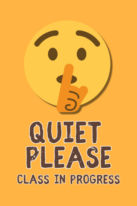 Plantilla de Orange Illustrative Keep Quiet Notice Board Posters Banner ...
