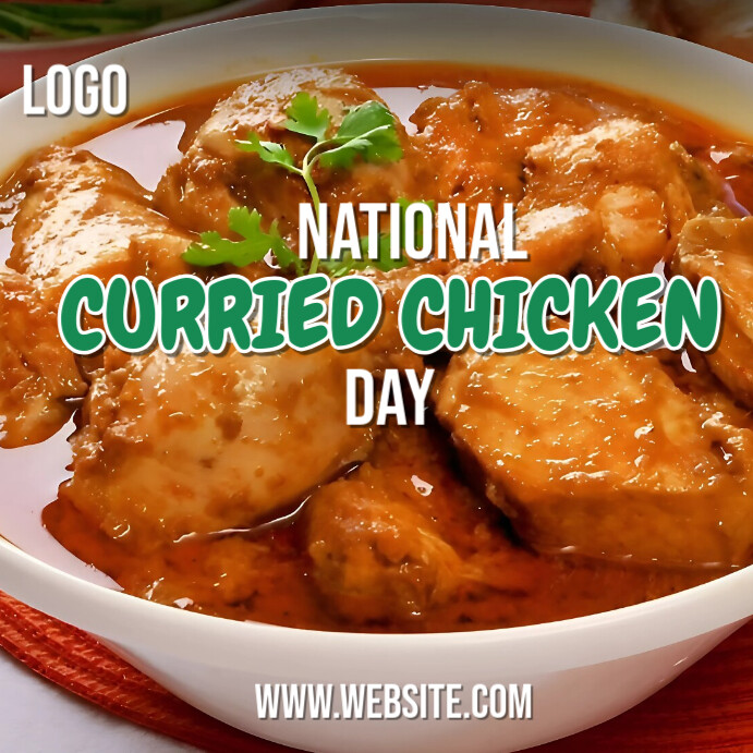 Orange Illustrative National Curried Chicken Day Instagram Post ...