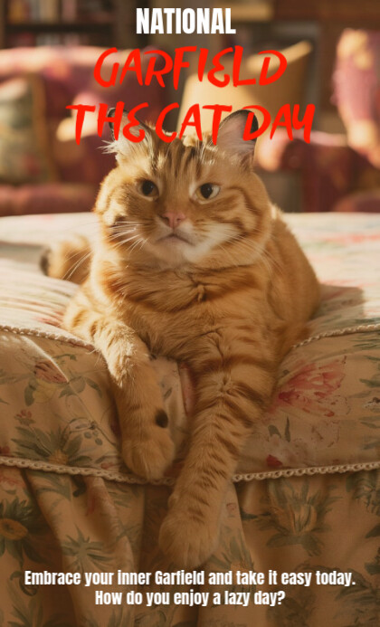 Garfield the cat day Template | PosterMyWall