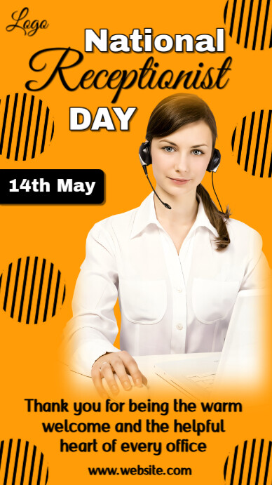 Copy of Orange Illustrative National Receptionist Day Instagram Story ...