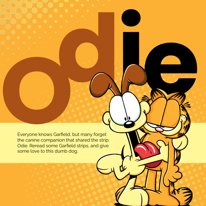 Copy of Orange Illustrative Odie Day Instagram Post | PosterMyWall