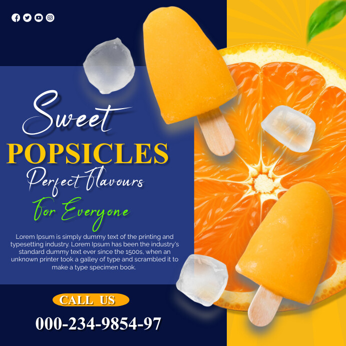 Orange Illustrative Popsicles Template Instag | PosterMyWall